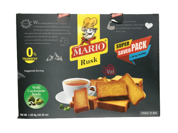 Mario Cardamom(Elaichi)Rusk 1.2Kg – Box of India ANZ